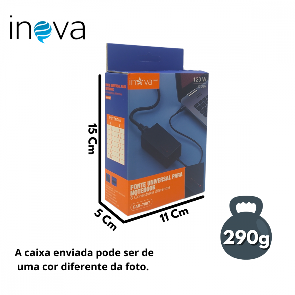Jonh Variedades DROP - Fonte universal para notebook INOVA CAR-7007 ...
