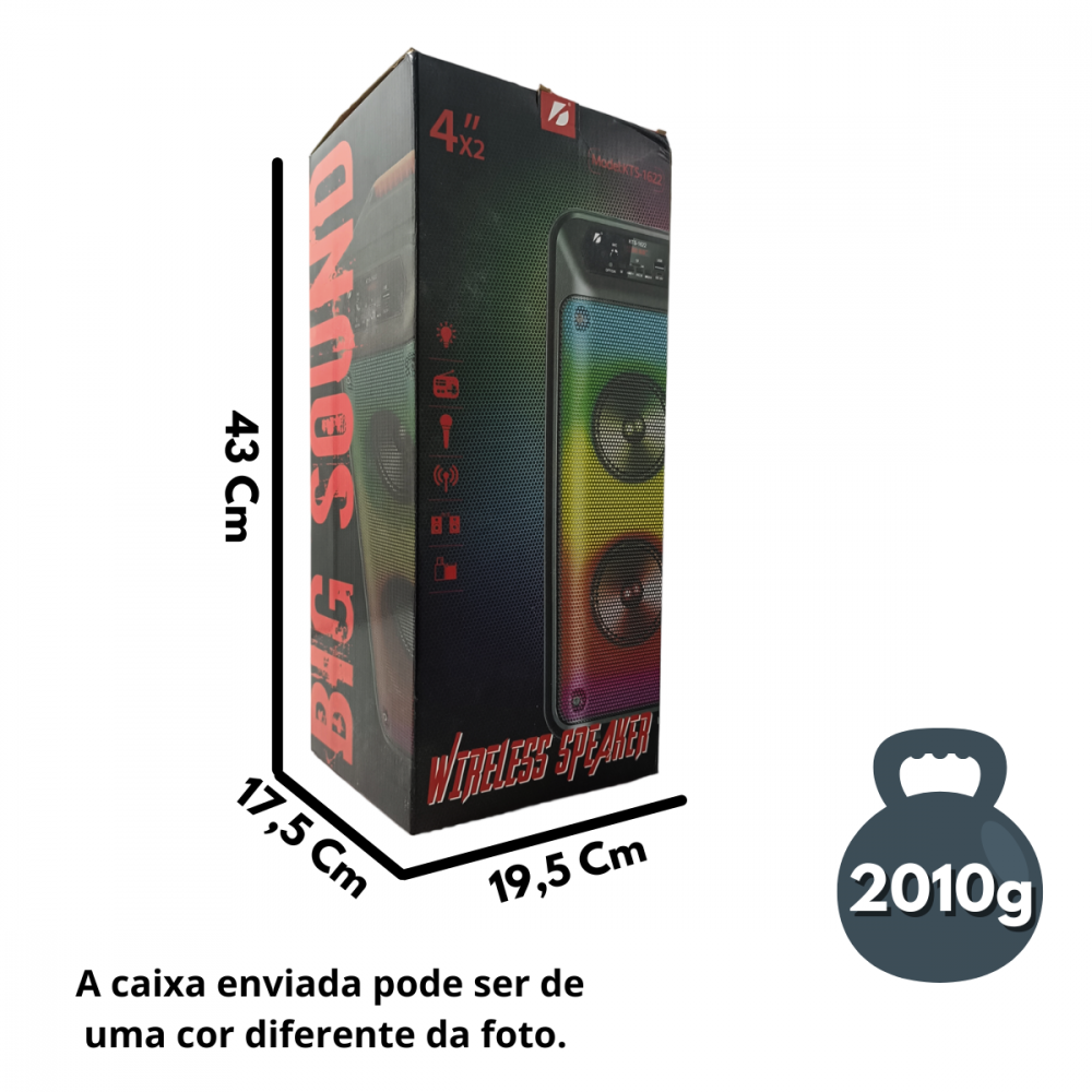 Jonh Variedades DROP - Caixa de Som Bluetooth com LED Entrada P10 ...