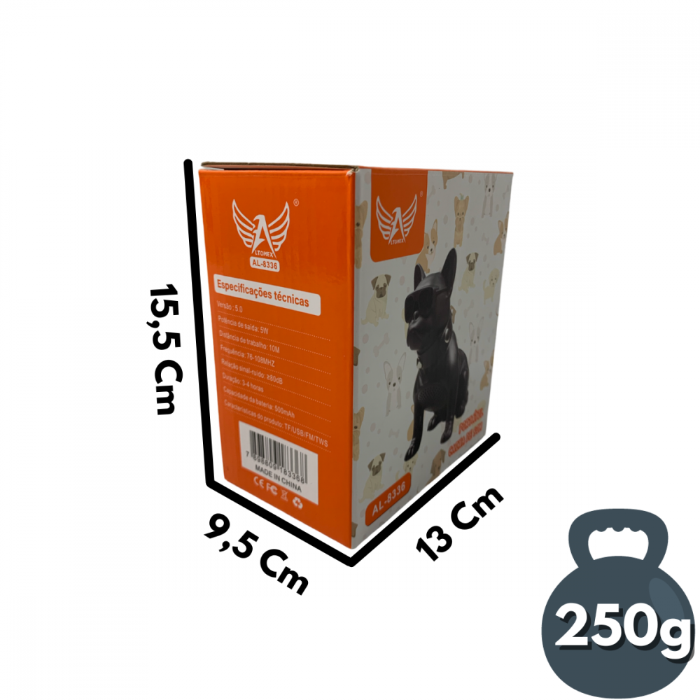 Jonh Variedades DROP - Caixa De Som Em Formato De Buldogue AL-8336 ...