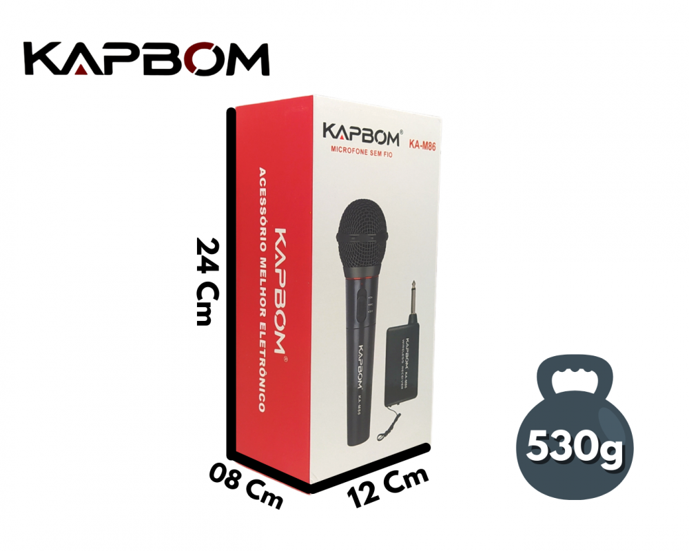 Jonh Variedades DROP - Microfone Sem Fio Wireless Profissional Kapbom ...