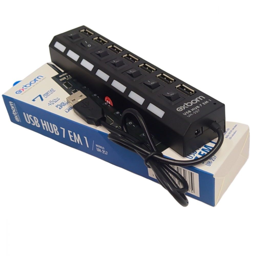 Jonh Variedades DROP - Extensor Adaptador Hub USB 7 Portas Exbom UH-2s7 - Meu catálogo fácil!