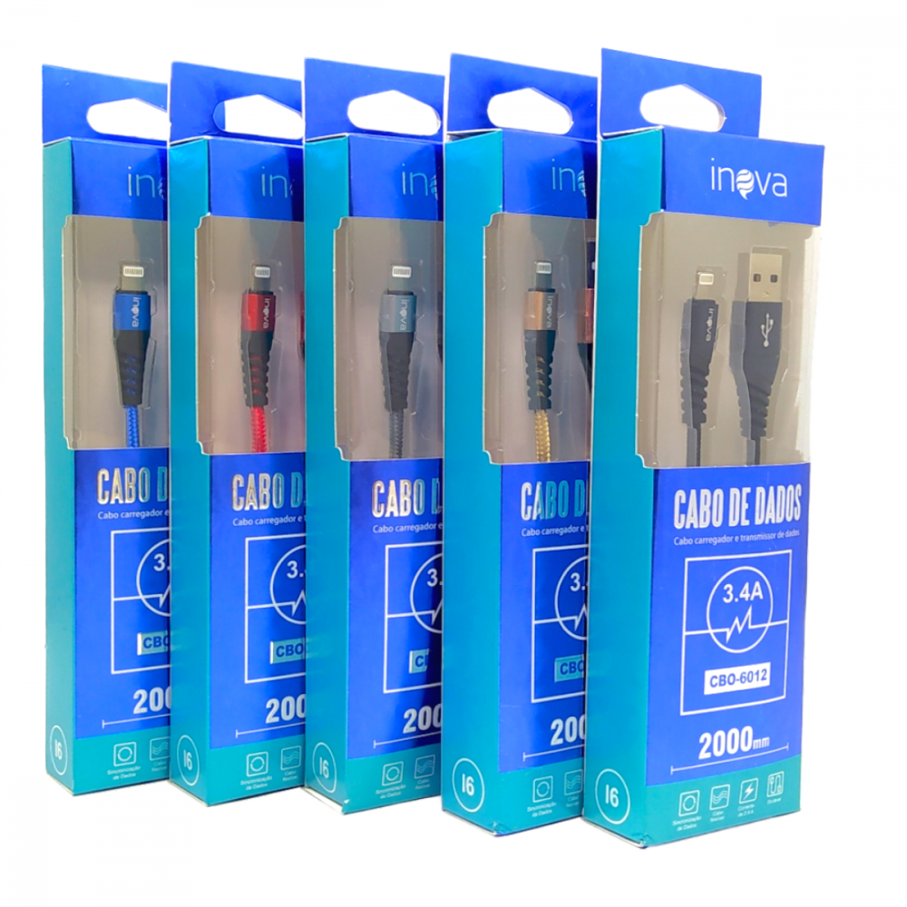 Jonh Variedades DROP - Cabo de dados 3.4A IOS 2m CBO 6012 - cores ...