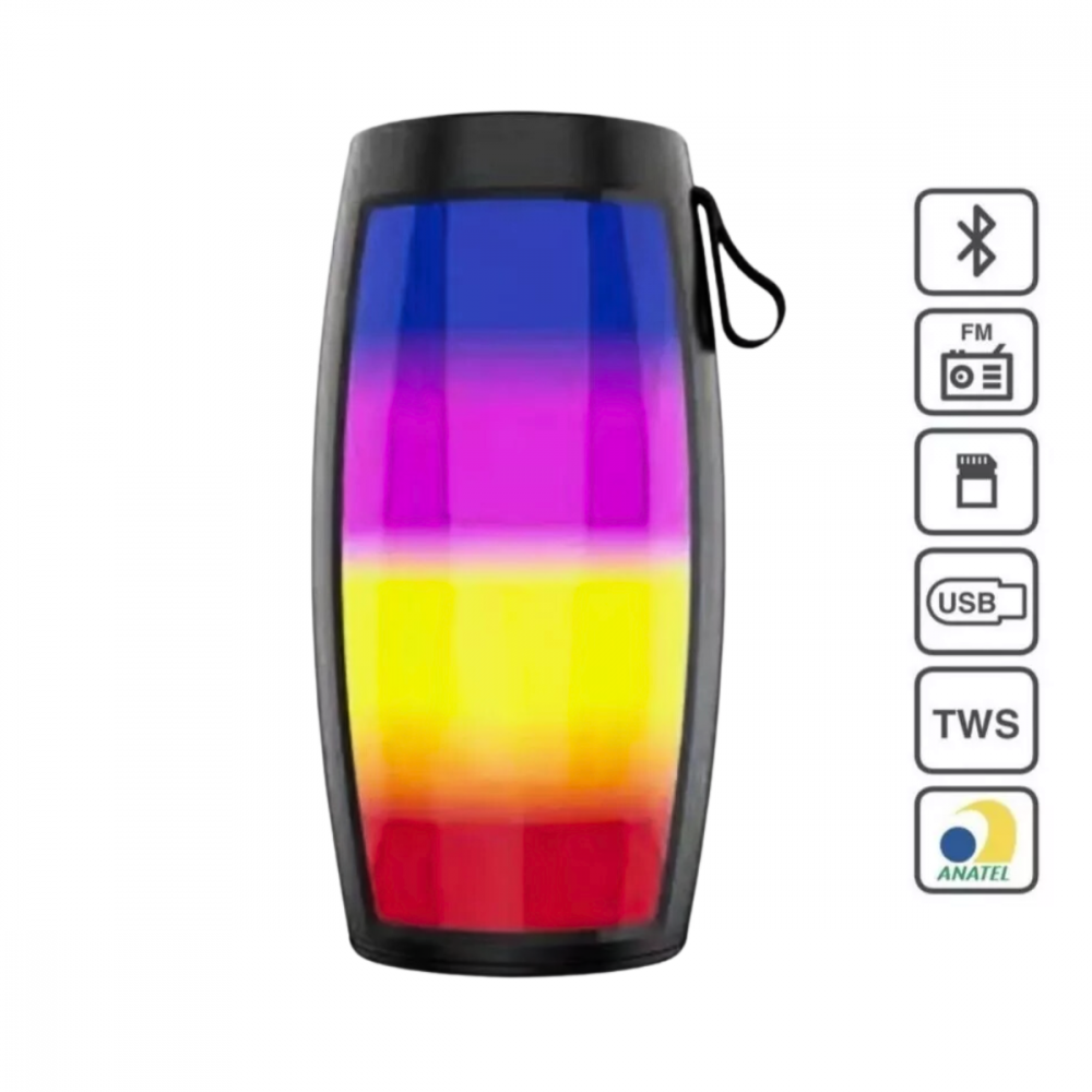 Jonh Variedades DROP - -- Caixa de Som Bluetooth Portátil 5W LED RGB ...
