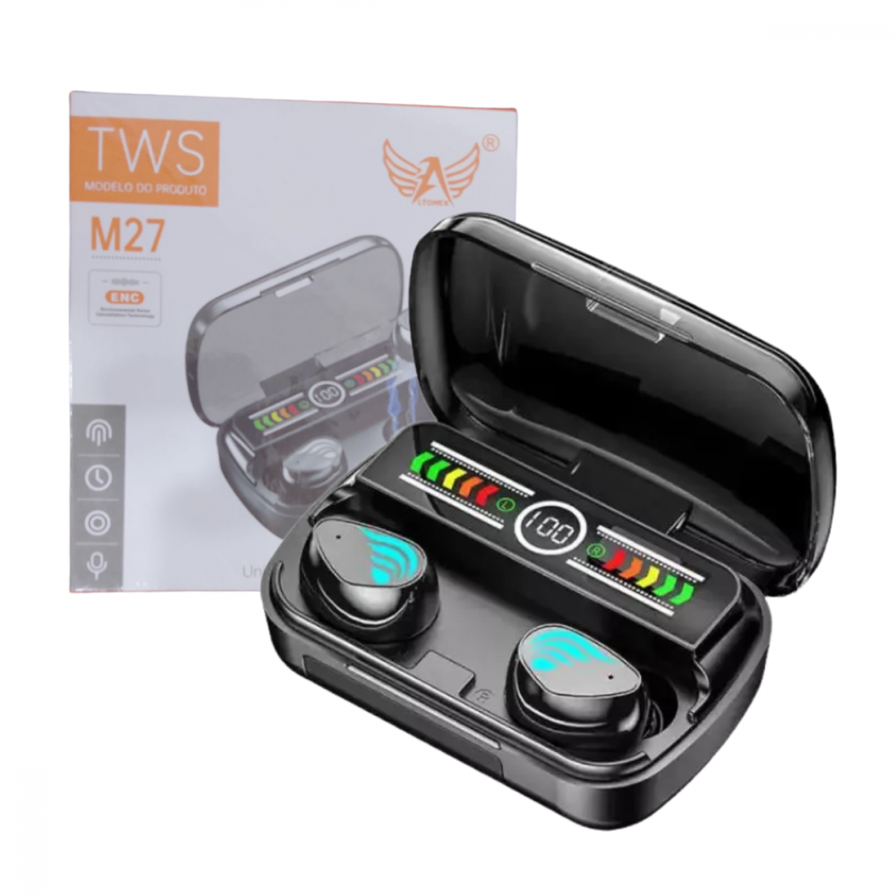 Jonh Variedades DROP - Fone de Ouvido Intra Auricular Bluetooth com Case de Carregamento TWS ...