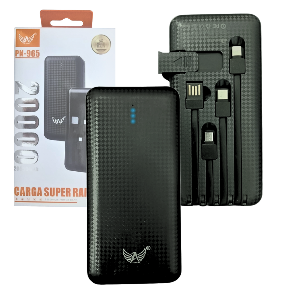 Jonh Variedades DROP - Carregador Portátil Power Bank 20000mAh com 04 Saídas USB / V8 / TIPO-C ...