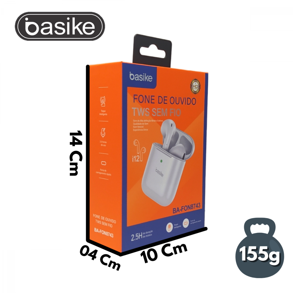 Jonh Variedades DROP - Fone i12 TWS bluetooth Basike Ba-fon 8743 - Meu ...